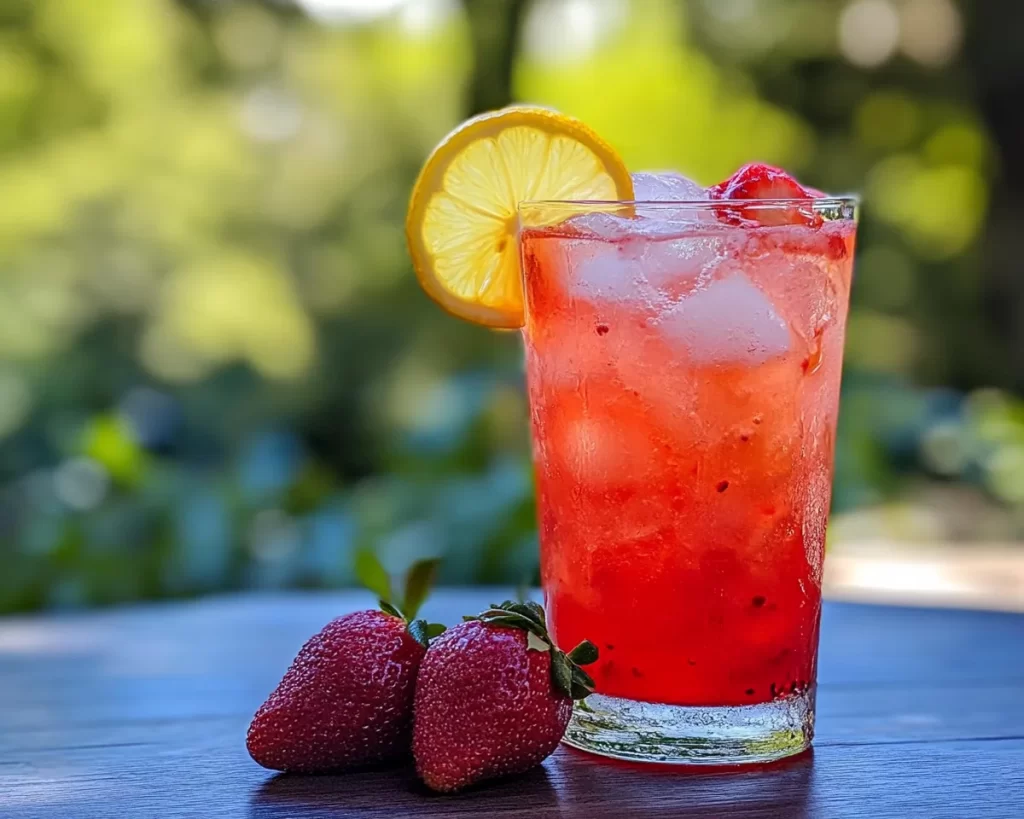 Spring Drinks: Iced Lemon Strawberry Drink (Nonalcoholic) – Welcome Home